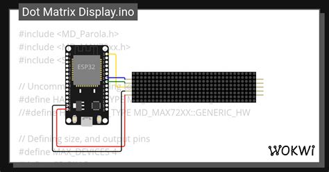 Dot Matrix Wokwi Esp32 Stm32 Arduino Simulator