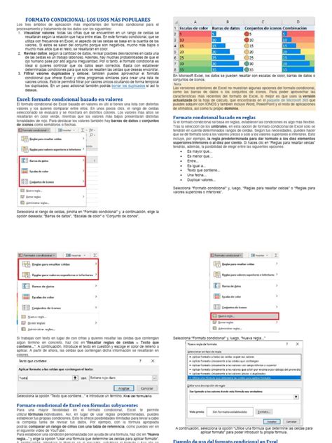 Ficha 02 Formato Condicional Y Uso De Reglas En Excel Pdf