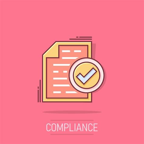 Premium Vector Compliance Document Icon In Comic Style Approved