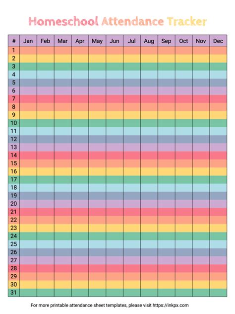 Free Printable Monthly Attendance Sheet Templates In Pdf Png And 