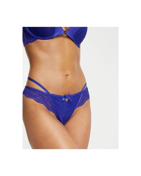Hunkemöller X Nyakim Gatwech Maisie Lace Strappy String Thong in Blue Lyst