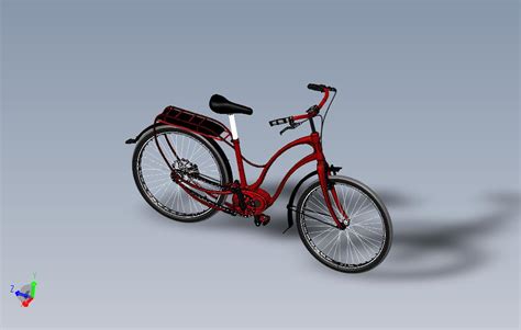 电动城市自行车设计 SOLIDWORKS 2016 模型图纸下载 懒石网