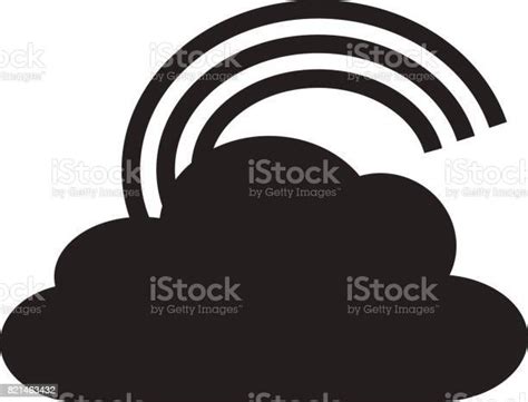 흰색 배경에 무지개 아이콘입니다 무지개 부호입니다 평면 스타일 디자인입니다 구름에 대한 스톡 벡터 아트 및 기타 이미지 구름