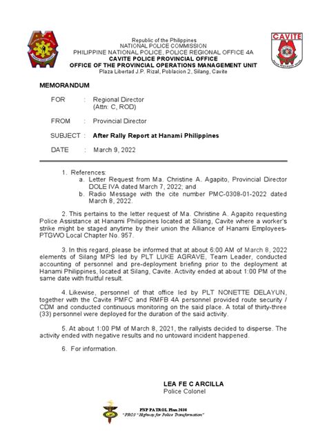 after rally report at hanami philippines pdf government law