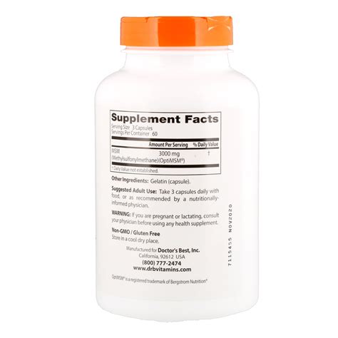Doctor S Best MSM With OptiMSM Mg Capsules IHerb