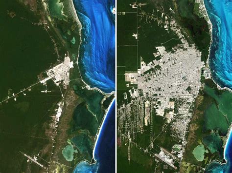 Imágenes de la NASA revelan el impactante crecimiento de Cancún así cambió