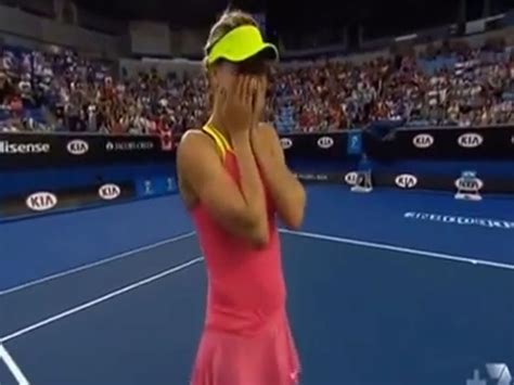 Eugenie Bouchard Asked To Give Us A Twirl By Male Presenter Sparking
