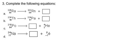 Solved 3 Complete The Following Equations A Chegg