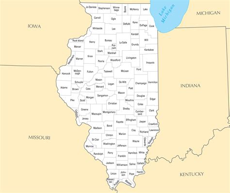 Large Administrative Map Of Illinois Illinois State Usa Maps Of The Usa Maps Collection