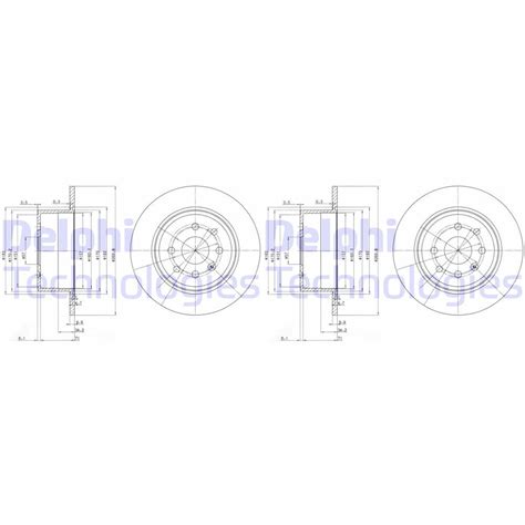 X DELPHI BREMSSCHEIBEN mm VOLL HINTEN PASSEND FÜR OPEL CALIBRA VECTRA