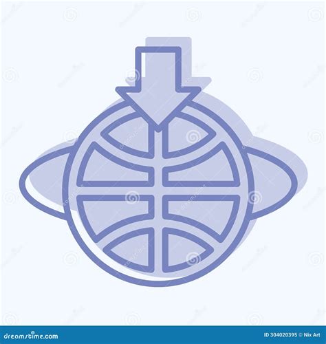 Icône Orbite Géostationnaire Relatif Au Symbole Satellite Style à