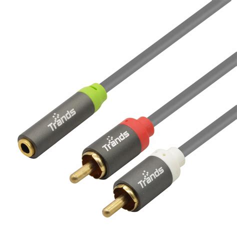 Trands 35mm Female To 2 Rca Male Stereo Audio Cable Grey Tr Ca942