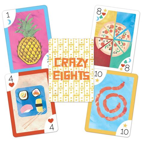 Crazy Eights Illustrated Card Game Tcar 102