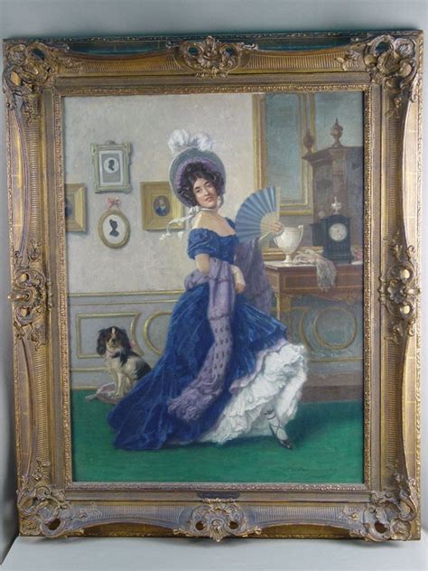 Неизвестный художник «Дама с веером холст масло 70 × 55 см — Антикварная лавка в Калашном