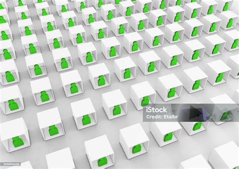 다양한 공동 작업자 또는 학생이 상자 안에 사람 아이콘으로 팀을 이룬 3d 그림 0명에 대한 스톡 사진 및 기타 이미지 0명