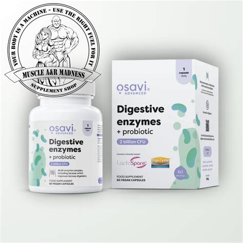Osavi Vitamin Digestive Enzymes Probiotic 60 Caps Muscle And Madness