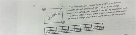 Solved 5 Two Identical Point Charges Q4×10−6c Are Fixed