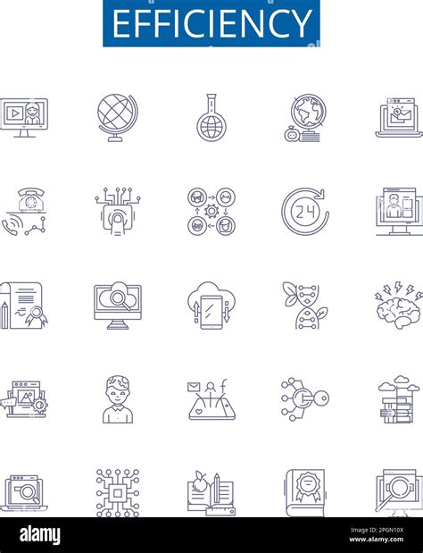 Efficiency Line Icons Signs Set Design Collection Of Proficiency Productivity Expediency