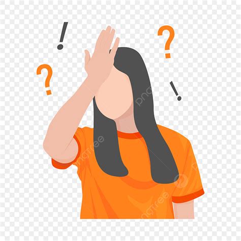 Niña Ansiosa Naranja Pensando Confundido Y Con La Mano En La Boca