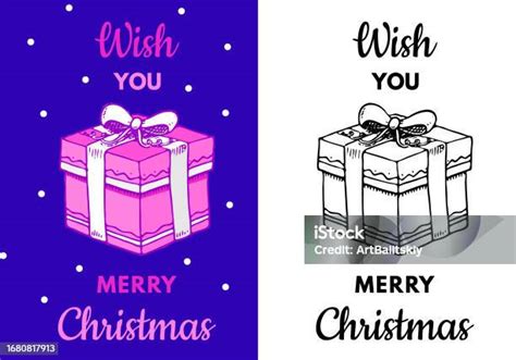 명절 선물 메리 크리스마스 배너입니다 새해 라벨 포스터 템플릿입니다 빈티지 스티커 전단지 또는 라벨 새겨진 손으로 그린 스케치