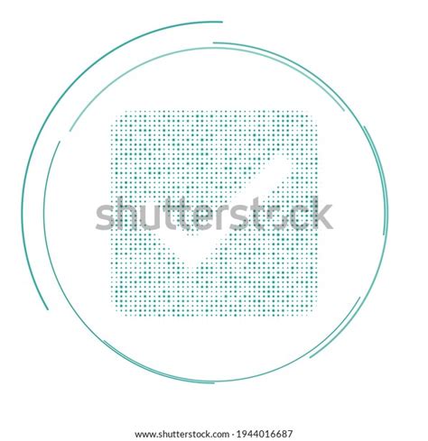 Checkbox Symbol Filled Teal Dots Pointillism Stock Vector Royalty Free