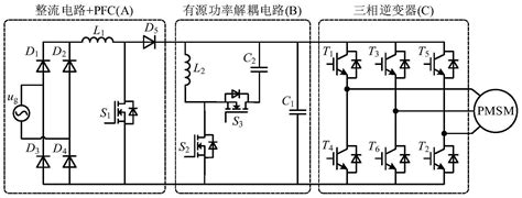 一种无电解电容驱动系统高电压储能有源功率解耦电路