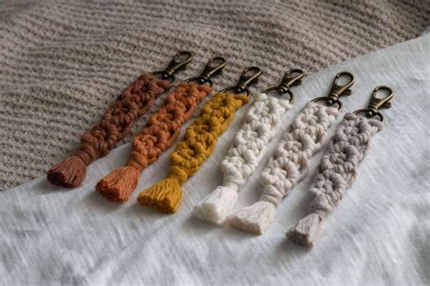 Earthy Macrame Fringe Keychain Macrame Tassel Keychain Keychain For Bridesmaid Gift Boho