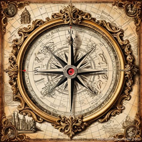 Austrian Map With Compass And Romantic Ambiance Stable Diffusion Online
