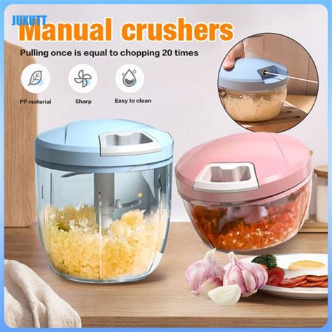 [philippines Stock] Mini Food Chopper Hand Pull Garlic Grinder Pp Garlic Puller Pull Type