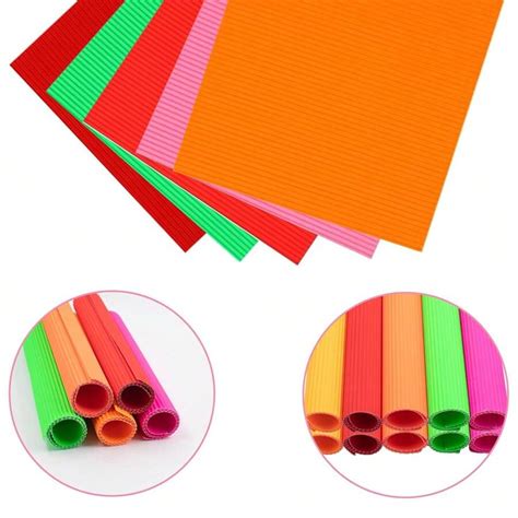 10 Sheets Of Colorful Corrugated Paper Corrugated Cardboard In