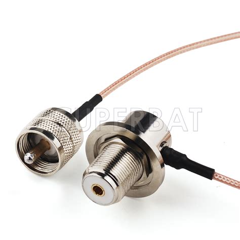 Rf Coaxial Uhf Male Pl259 To Uhf Female So239 Right Angle Coax