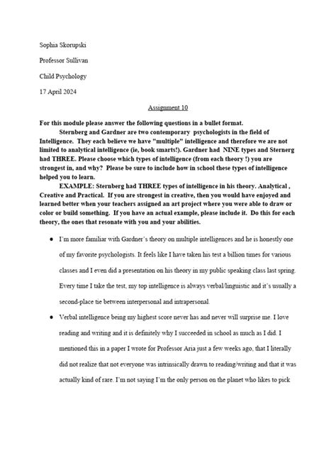 Assignment 10 1 Pdf Intelligence Behavior Modification