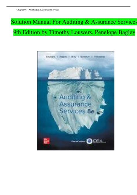 Solution Manual For Auditing And Assurance Services 9th Edition By Timothy Louwers Penelope
