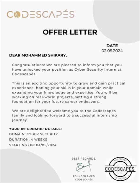 Mohammed Shikary On Linkedin Internship Cybersecurity Newbeginnings 10 Comments