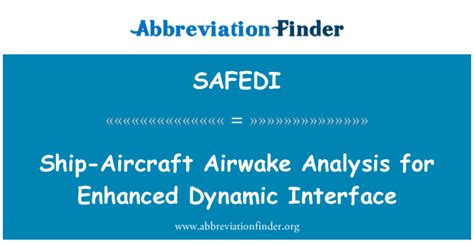 Safedi ย่อมาจาก เรือเครื่องบิน Airwake วิเคราะห์สำหรับอินเทอร์เฟซแบบพิเศษ Ship Aircraft