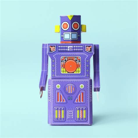 Retro Robot Printable Papercraft Collectible Vintage Robot Craft Toy