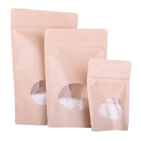Compostable Biodegradable Stand Up Zipper Pouch With Clear Window From China Manufacturer
