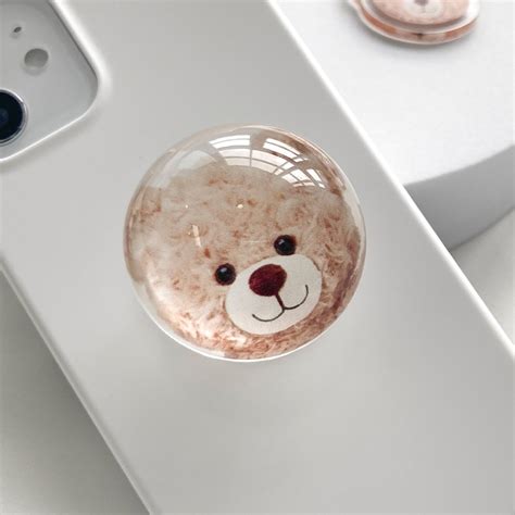 [당일출고] 물방울톡 곰 하이 반구톡 그립톡 스마트톡 제작 커플 투명 케이스 핸드폰그립톡 폰거치대 우정템 레진톡 남자 친구