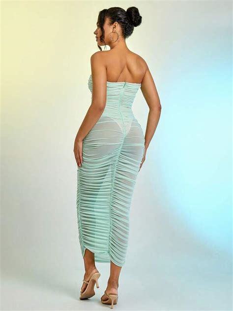 Vestido Apertado Sem Alças Tubo Malha Shein Brasil