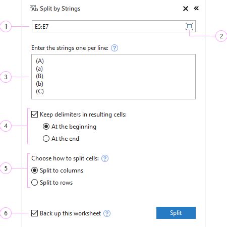 Split Cells In Excelultimate Suite Text Tools Help