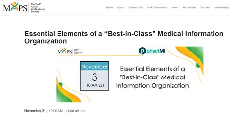 Maps “best In Class” Medical Information Organization Panel