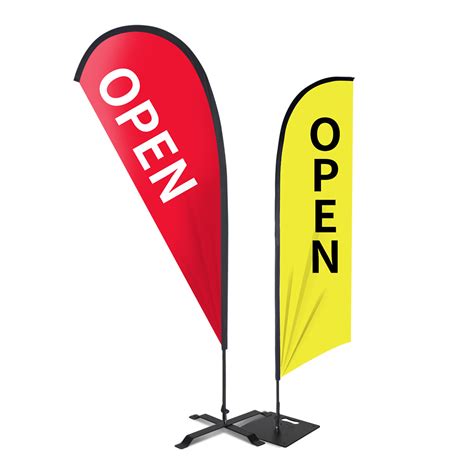 Customized Promotional Feather Beach Flag Teardrop Banners Pole Beach