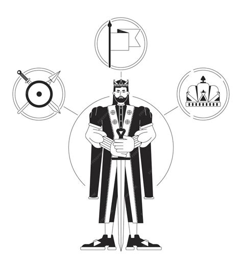 Архетип правителя Bw концепция векторная точечная иллюстрация