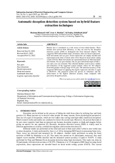 Pdf Automatic Deception Detection System Based On Hybrid Feature