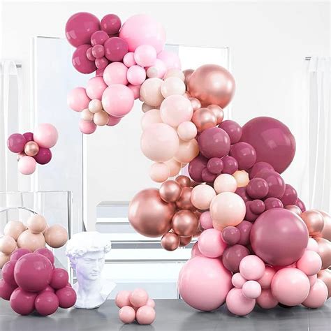 Partywoo Retro Pink Balloon Garland 100 Pcs Shades Of Pink Balloons
