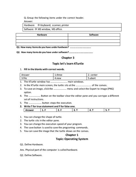 Oxford Computer Grade 3 Chapter 1 To 3 Solution Exercise Docx