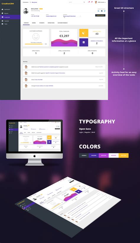 CRM Dashboard UI Free Download Behance Behance