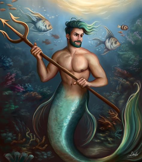Artstation Green Haired Merman