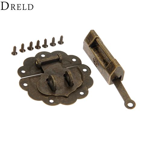 Dreld Antique Bronze Chinese Old Lockpadlock And Box Latch Hasp Buckle