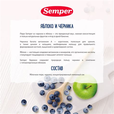Пюре Semper яблоко-черника 125г с 5месяцев купить по цене 210 ₽ в ...